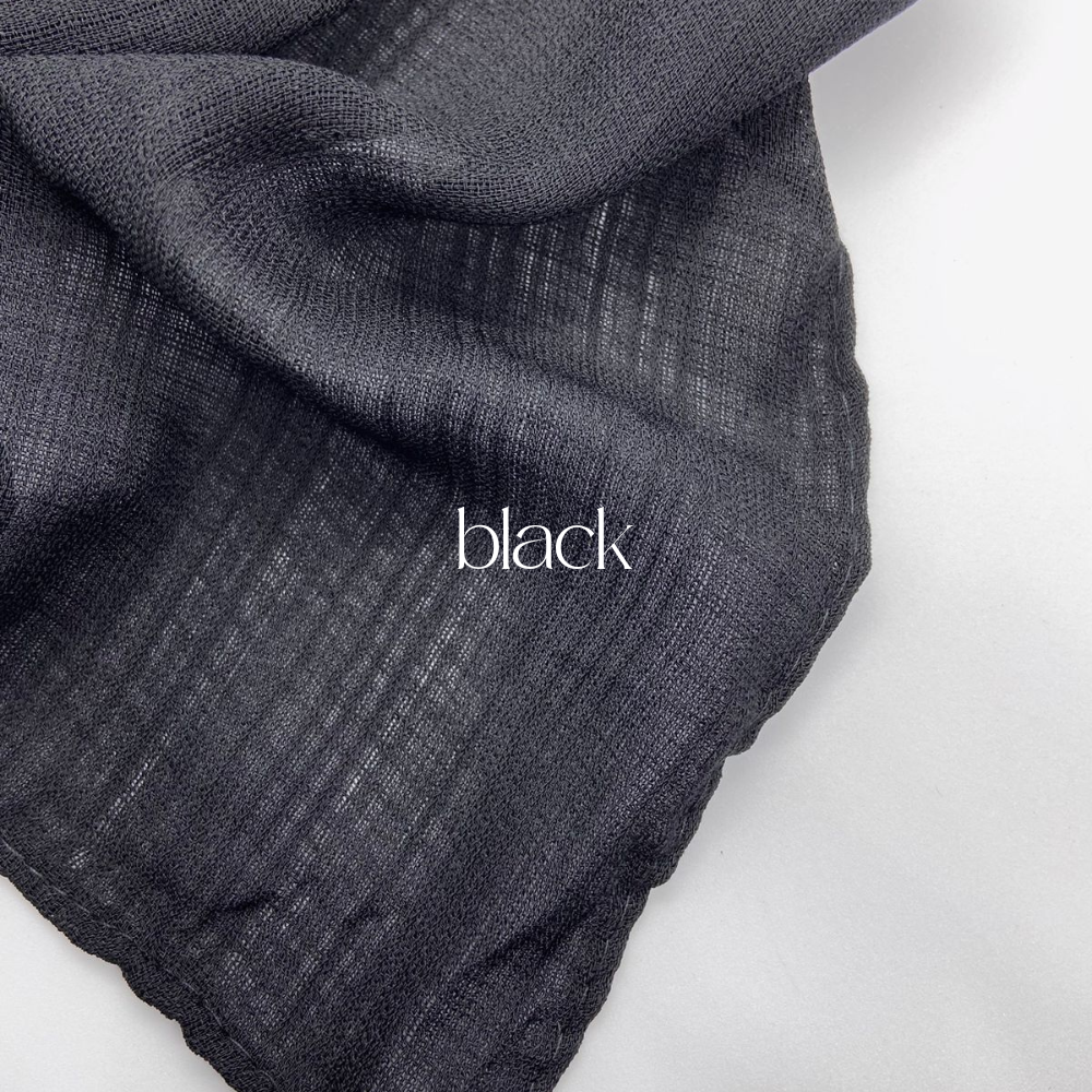 Black | Cotton Linen Hijab - The Urban Veil