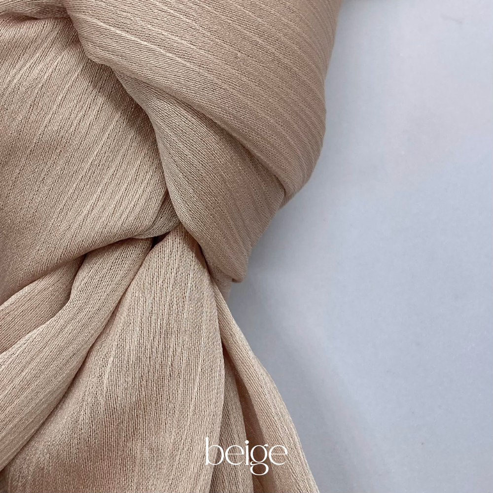 Crinkle Silk Chiffon Beige - The Urban Veil
