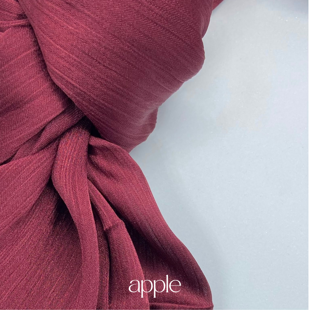 Crinkle Silk Chiffon Apple - The Urban Veil
